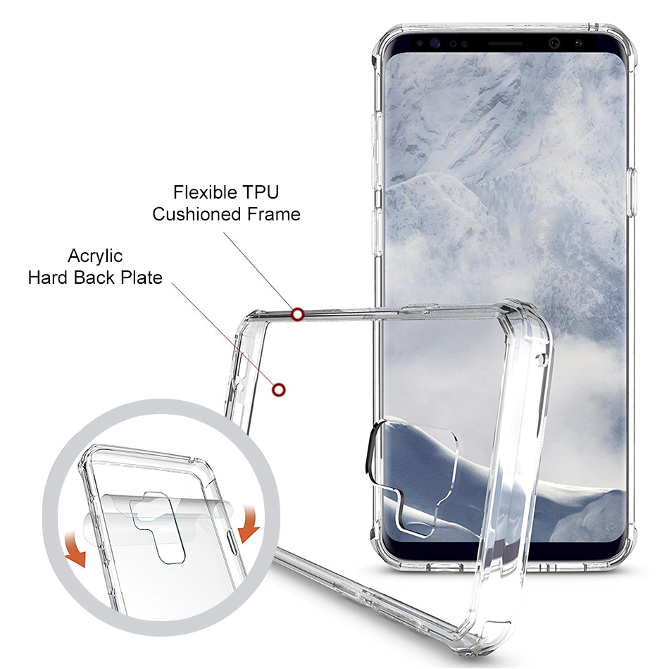 Hybrid Acrylic Shockproof Case for Samsung Galaxy S9+ (Clear)